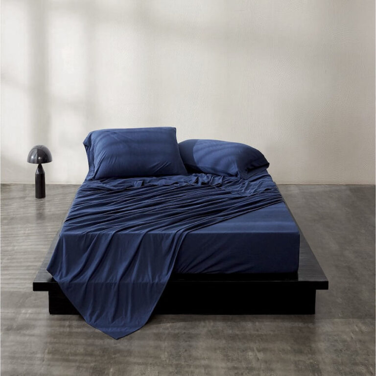 Calvin Klein Modern Cotton Harrison Queen Flat Sheet Navy Blue