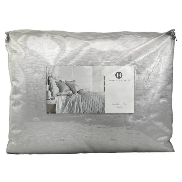 Hotel Collection Glint Full/Queen Quilted Coverlet Silver