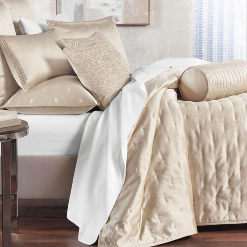 Hotel Collection Glint Quilted 2 KING Shams Gold