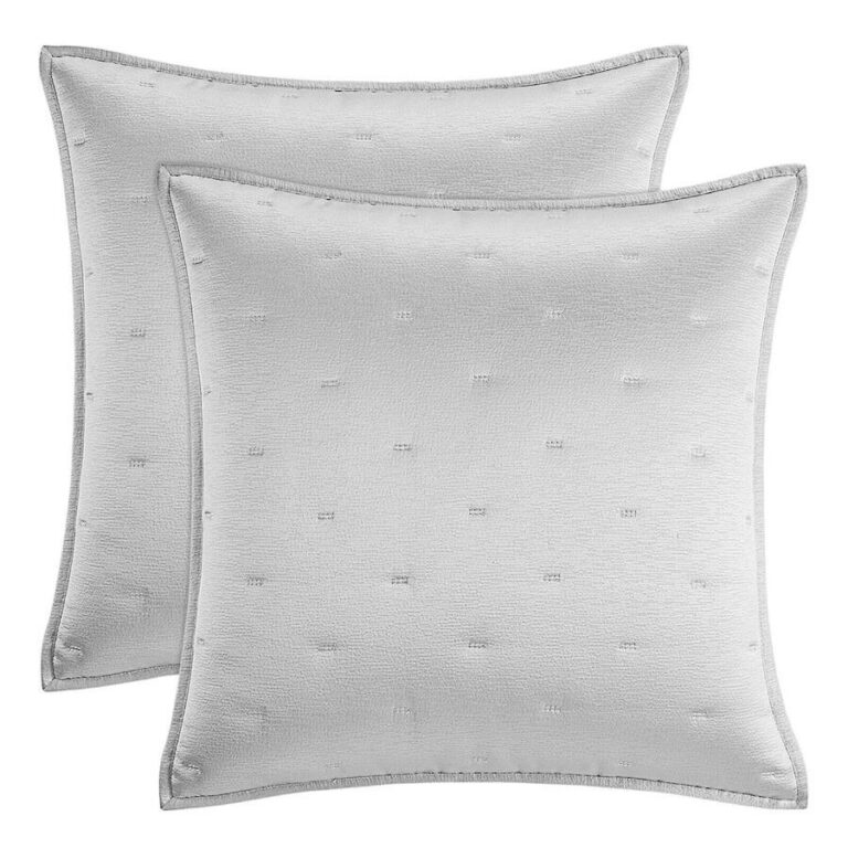 Hotel Collection Glint Quilted 2 EURO Shams Silver